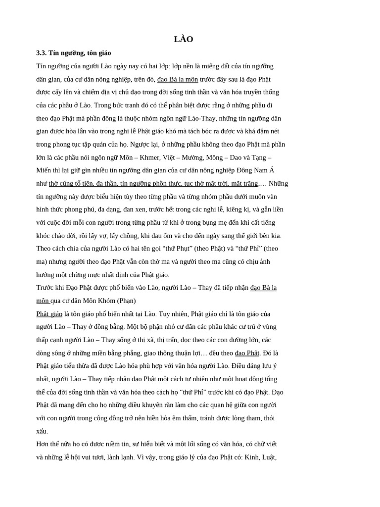 LÀO (VH ASEAN) | PDF