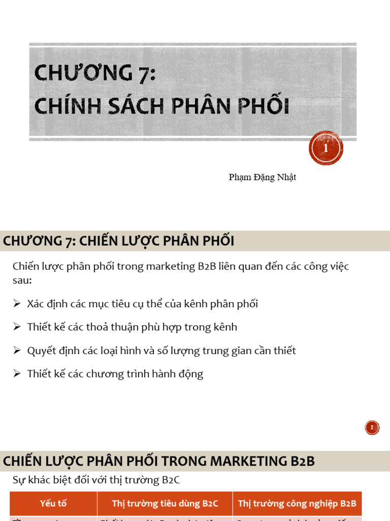 MKT B2B - Chuong 7 - Chinh Sach Phan Phoi | PDF