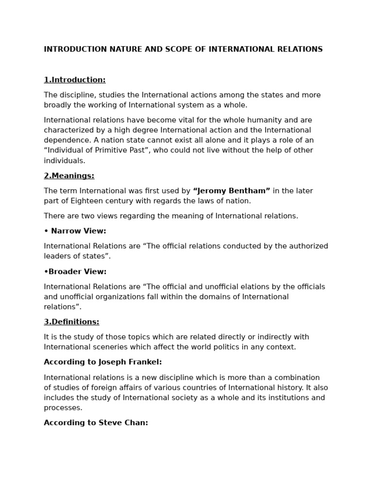 Intro To IR 1st Lecture | PDF | International Relations | Market ...