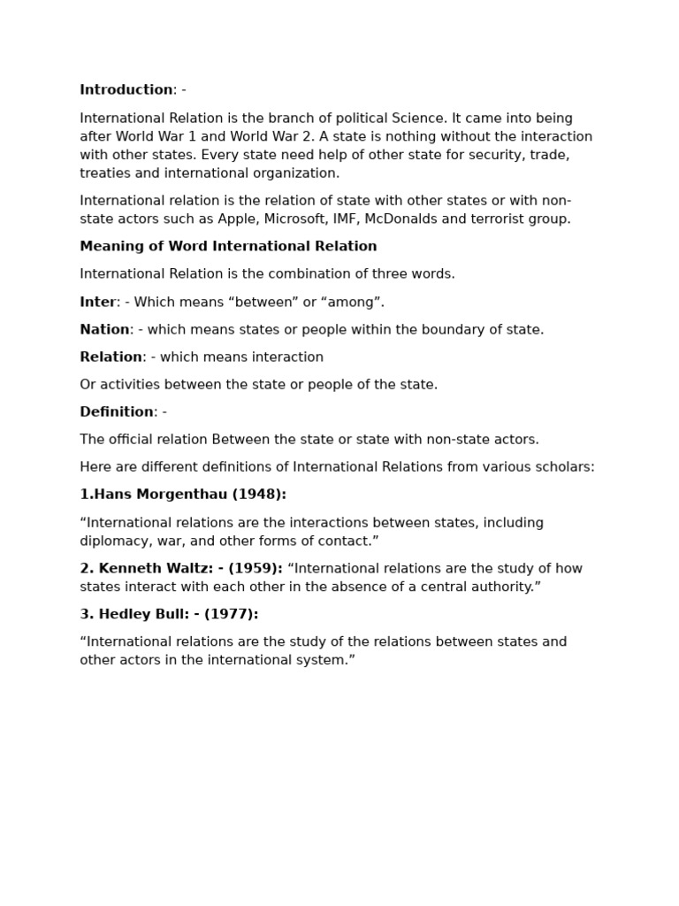 I.R Meaning and Definition | PDF