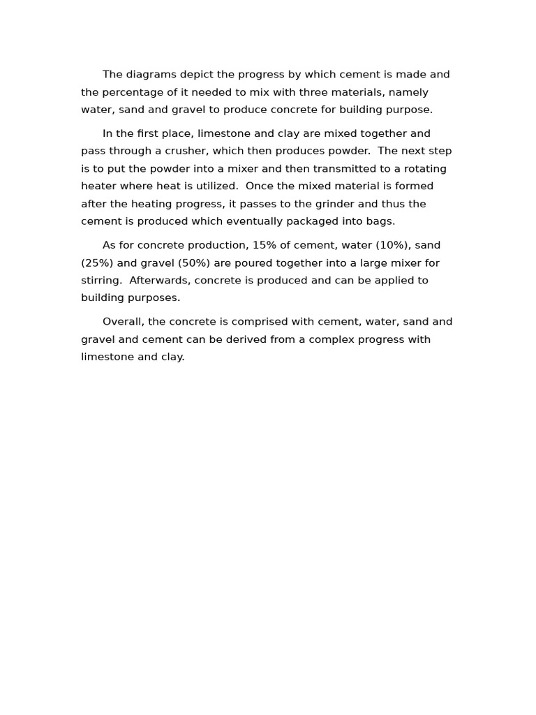 The Diagrams Depict the Progress by Which Cement is Made and the ...