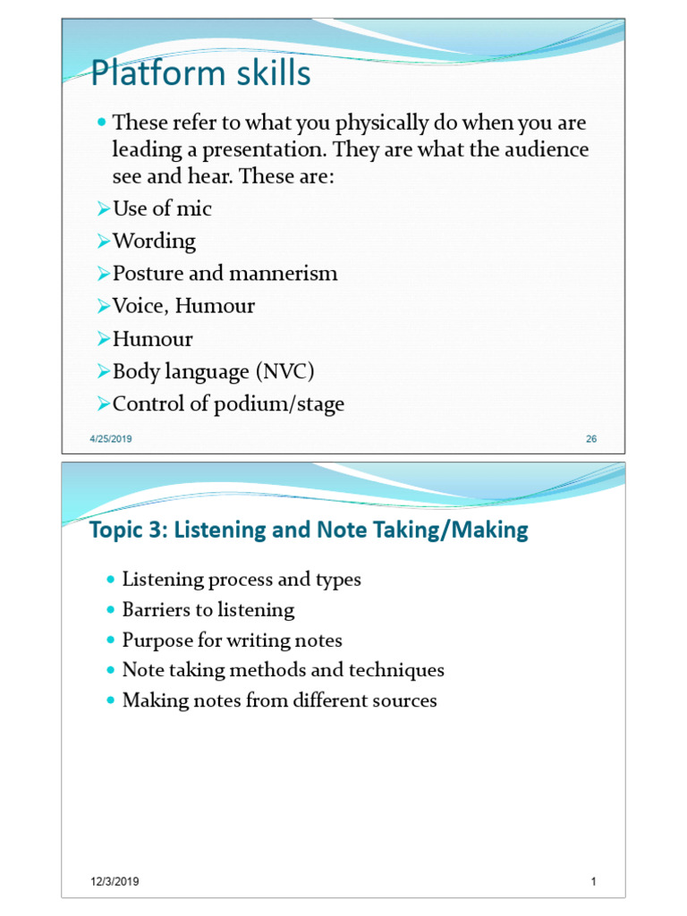 CL 106 Listening and Note Taking | PDF | Cognition | Human Communication