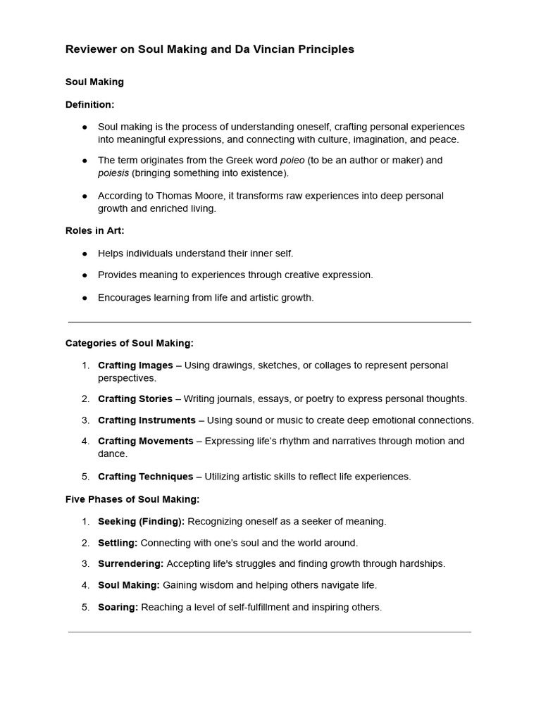 Soul Making and Da Vincian Principles | PDF | Curiosity | Soul