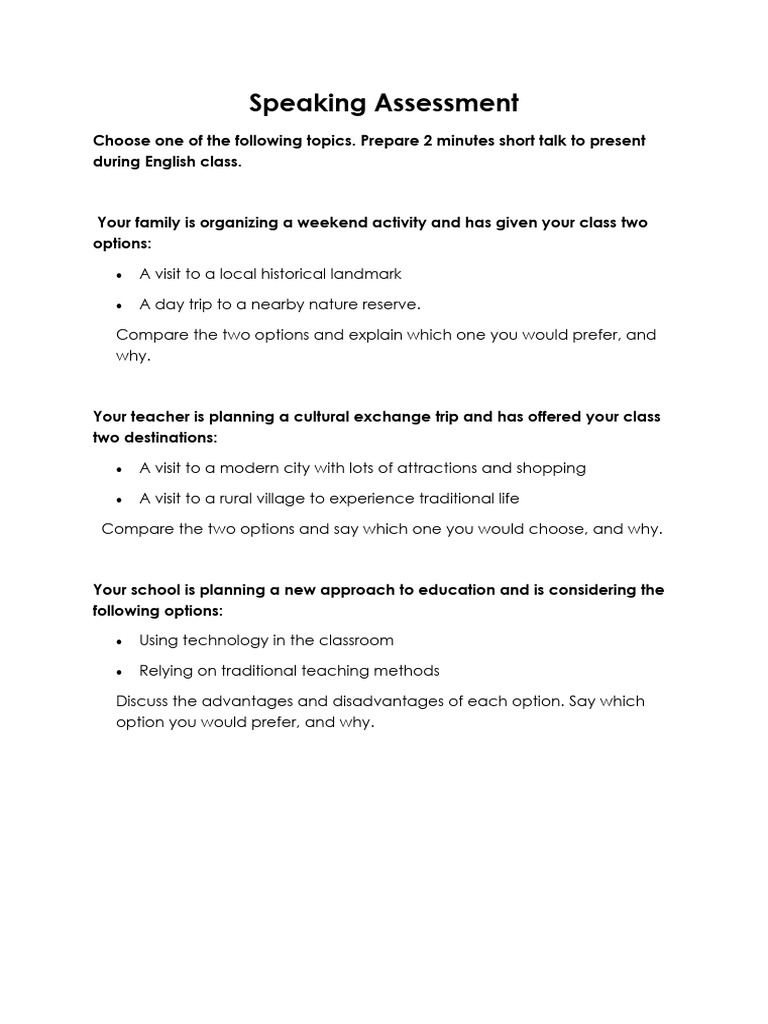 Speaking Assessment.pdf (1) | PDF