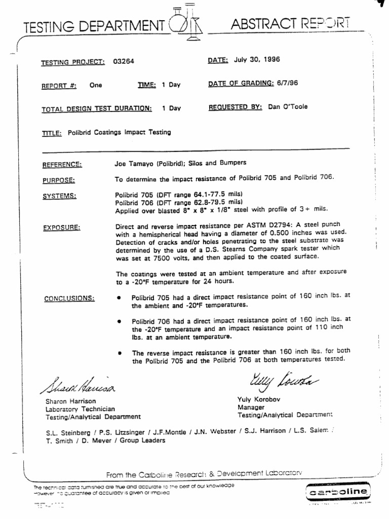 09 - Impact Resistance of Polibrid 705 and 706 - Direct and Reverse ...