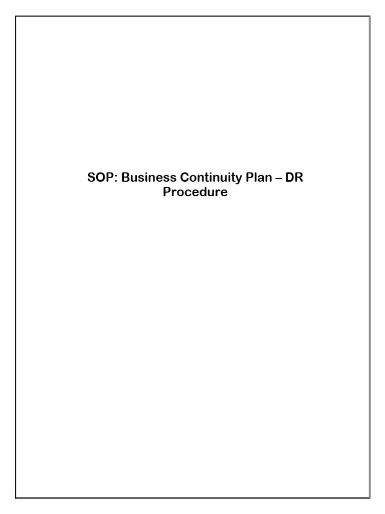 BCP-DR Procedure for Business Continuity | PDF | Information Technology ...