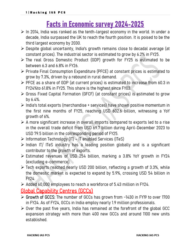Economic Survey 2024-2025 Insights | PDF | Taxes | E Commerce