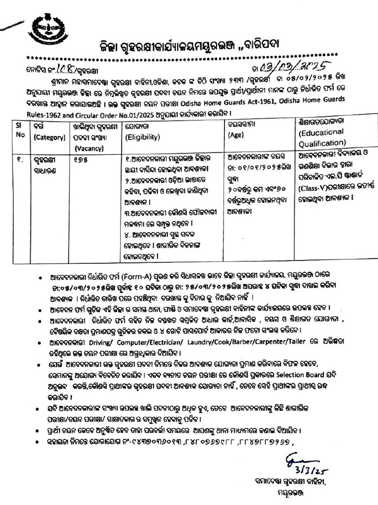 odisha-home-gaurds-mayurbhanj-67e0e009cc8b122654205 | PDF