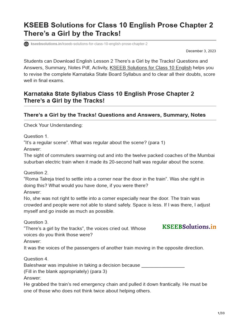 Kseebsolutions - in-KSEEB Solutions For Class 10 English Prose Chapter ...