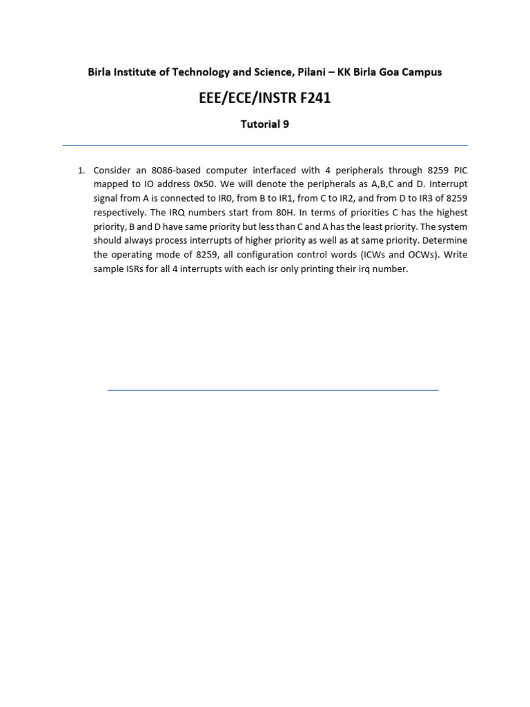 8086 Interrupt Handling with 8259 PIC | PDF