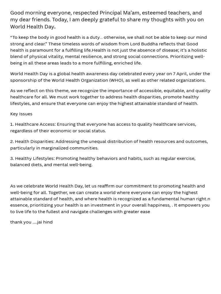 Good Morning Everyone Respected Principal Ma'am, Esteemed Teachers, and ...