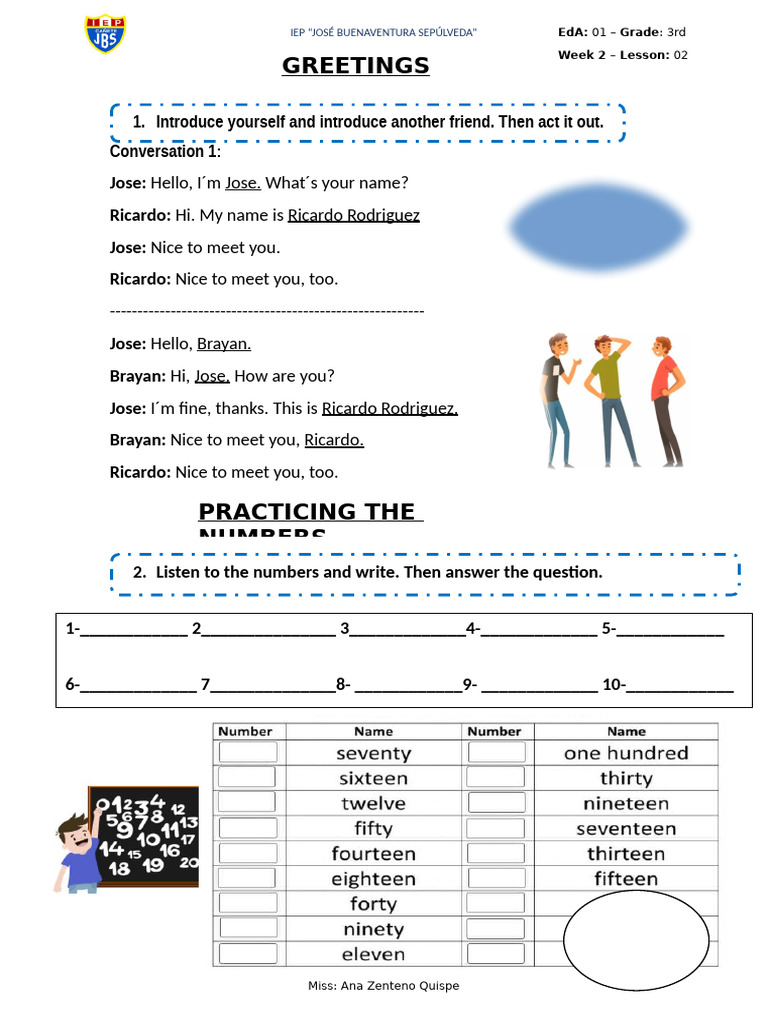 Ficha 2 - TRIM 1 - 3ro sec | PDF
