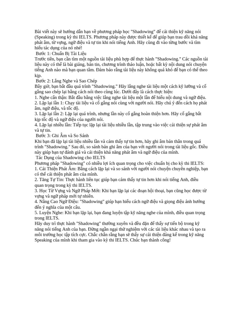 Phương Pháp Shadowing | PDF