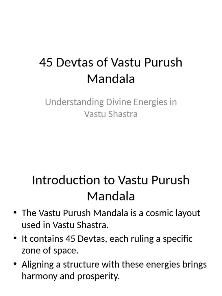 45 Devtas Vastu Mandala Presentation | PDF | Mandala