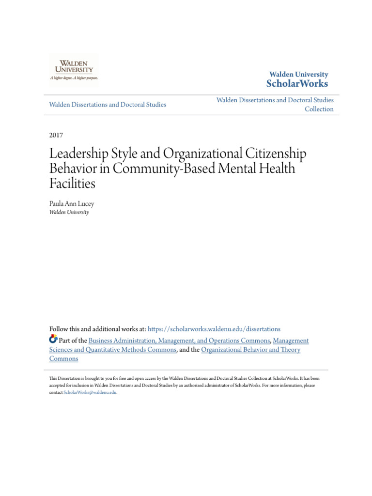 Leadership Style and Organizational Citizenship in Community Based ...