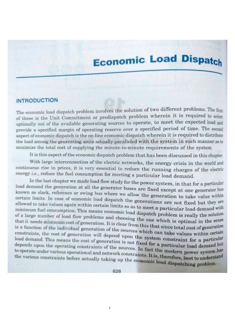 Economic Load Dispatch | PDF