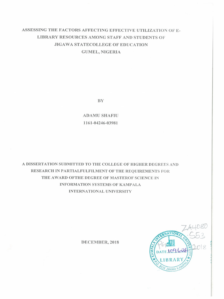 Adamu Shafiu | PDF | Libraries | Digital Library