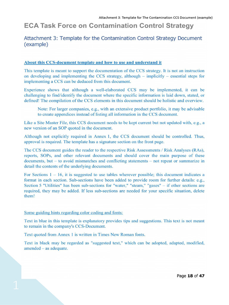 202308 (英) ECA Attachment 3 Template for The Contamination CCS Document ...