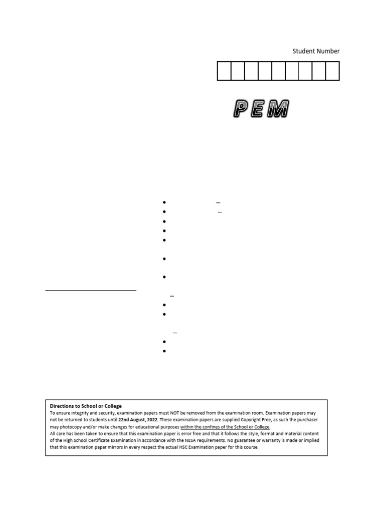 PEM 2022 Mathematics Advanced - Solutions | PDF
