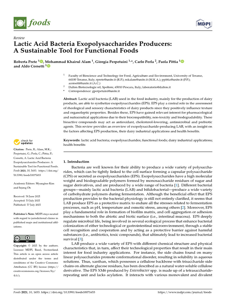 Lactic Acid Bacteria Exopolysaccharides ProducersASustainable Tool For ...