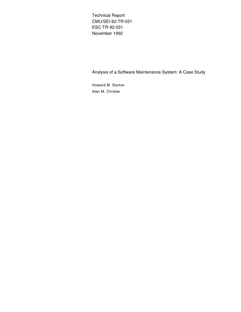 Technical Report CMU/SEI-92-TR-31 ESC-TR-92-031 November 1992 | PDF ...