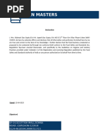 FSSAI Self Declaration Form Template | PDF