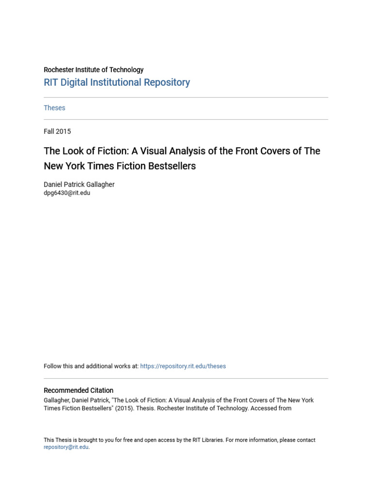 Visual Analysis of Bestseller Covers | PDF | Semiotics | Books