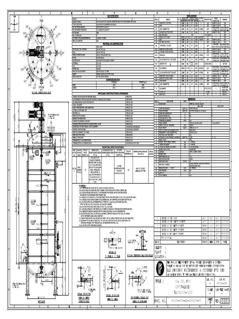 01) G.A For Crystallizer (Tag - No.cr-1201) Rev-5-Model | PDF