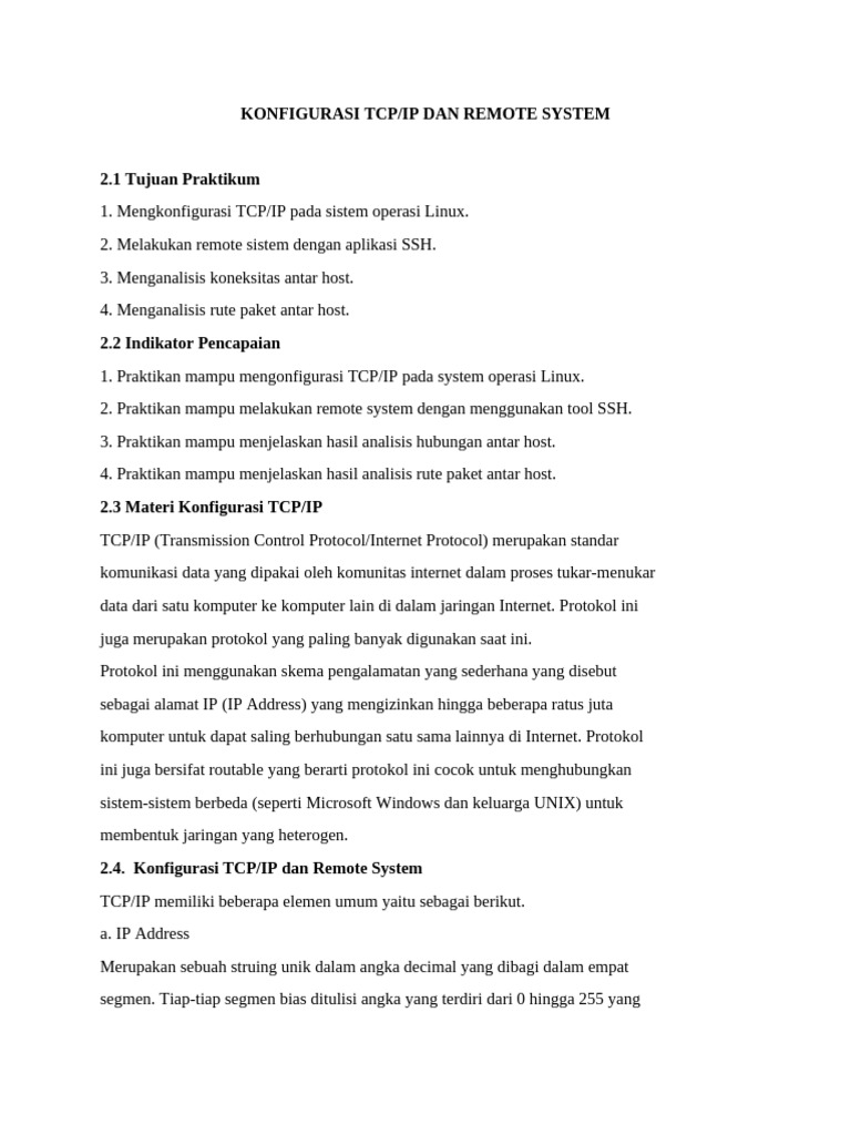 Konfigurasi TCP | PDF