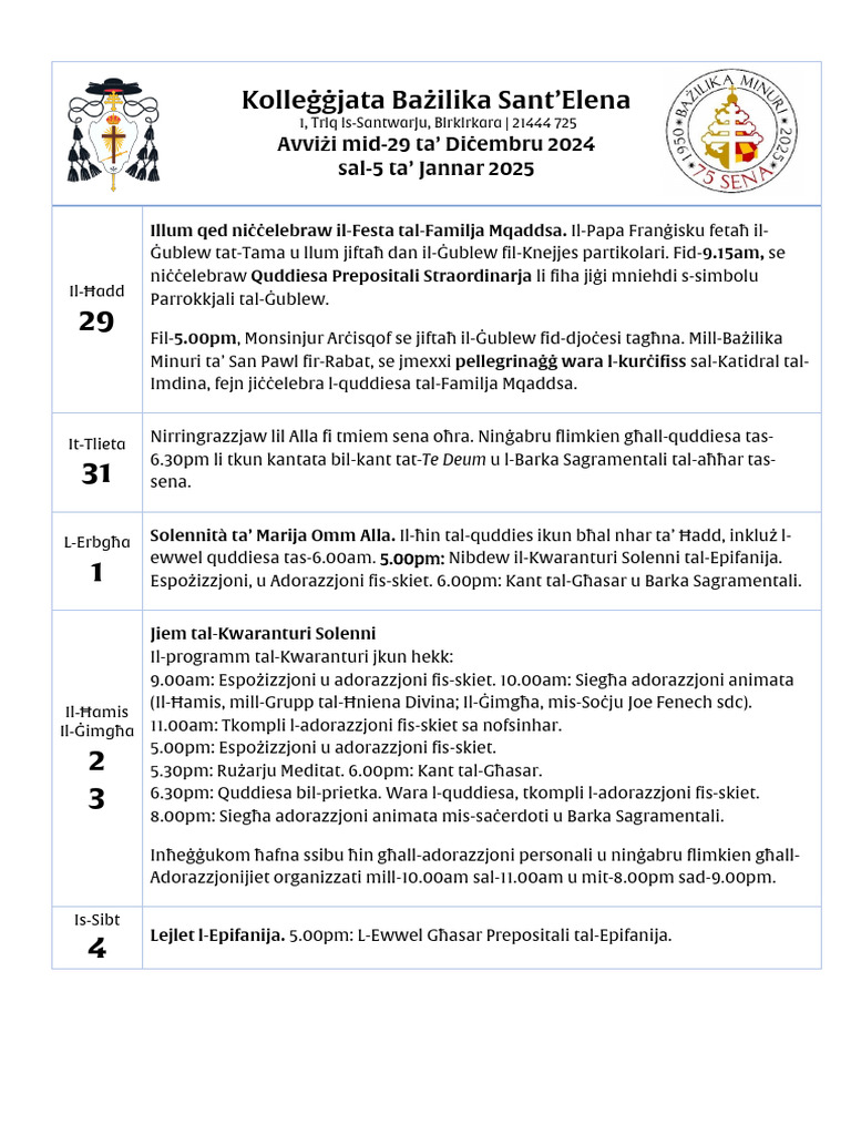 Avvizi 5 Ta' Jannar 2025 | PDF