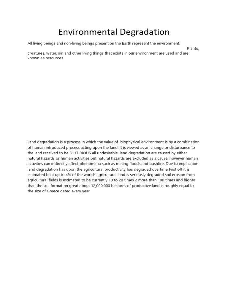 Environmental Degradation | PDF | Air Pollution | Environmental Degradation