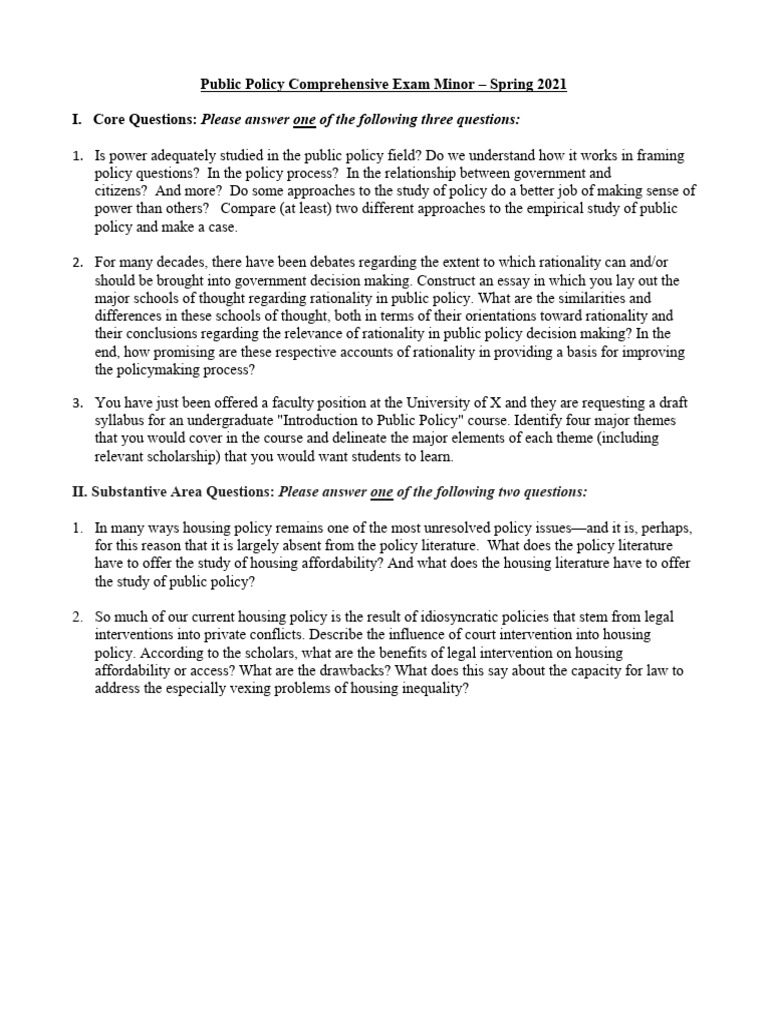 PP-Exam-Archive-edit (2 | PDF | Policy | Governance