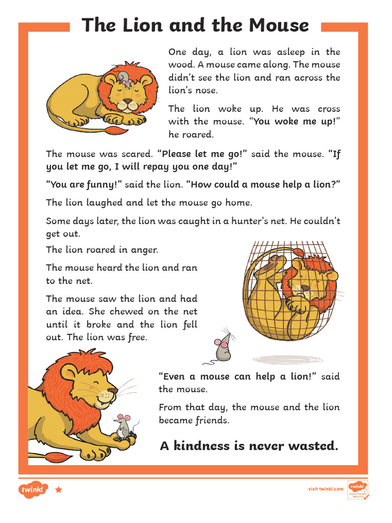The Lion and the Mouse Story Summary | PDF