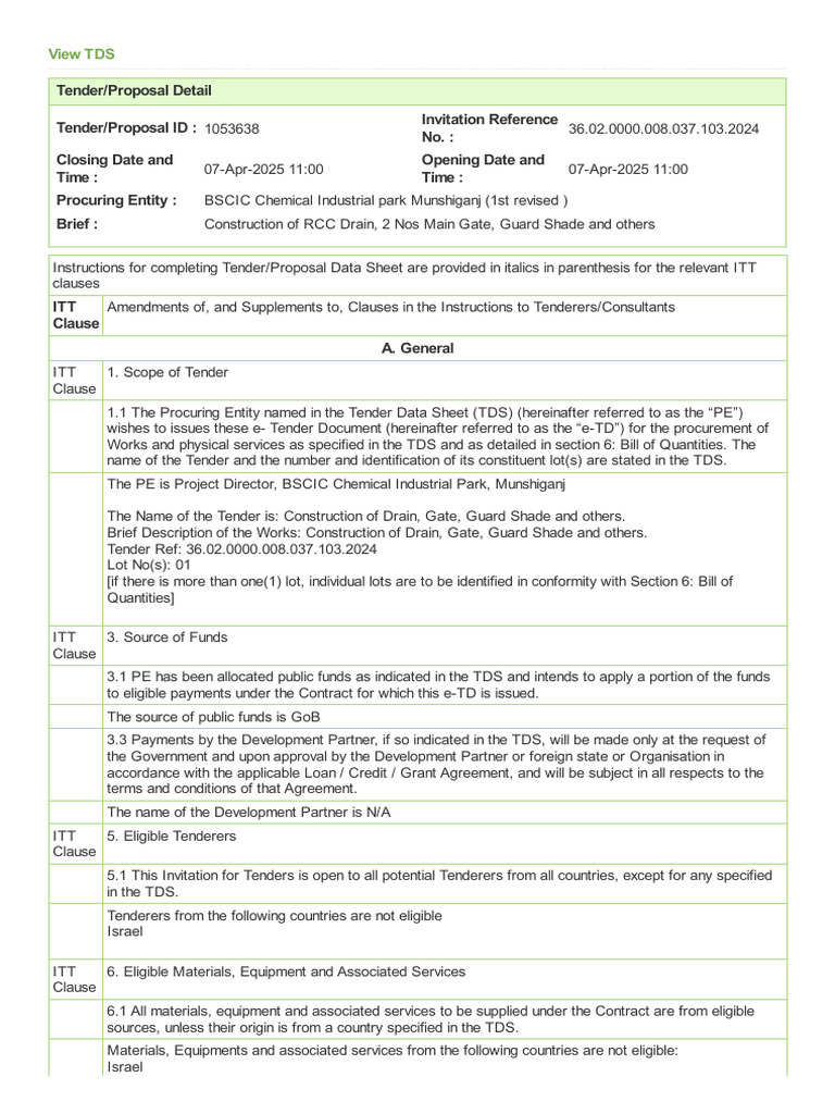 Section2 - Tender Data Sheet | PDF | Joint Venture | Taxes
