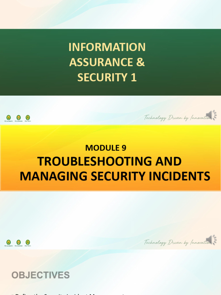 Module 9 - Troubleshooting and Managing Security Incidents New | PDF ...