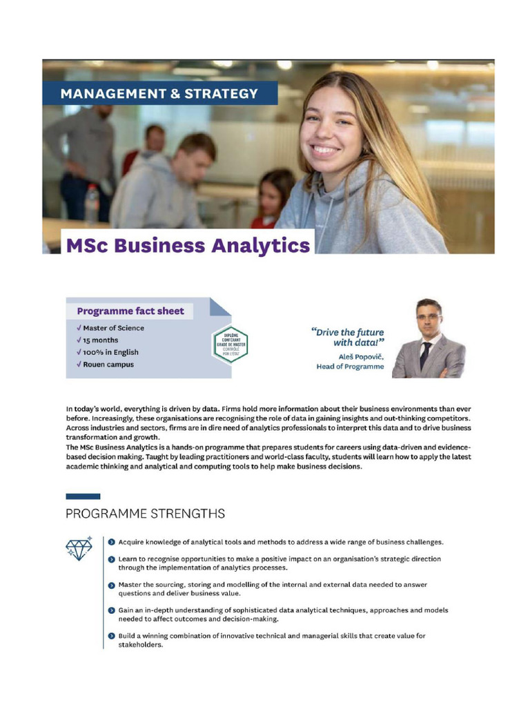 Business Analytics Brochure Neoma | PDF