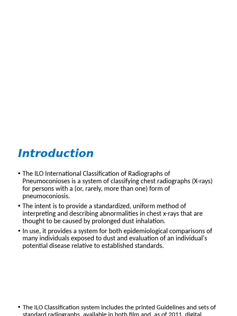 Ilo Classification Of Radiographs Pdf Medical Specialties Respiratory System
