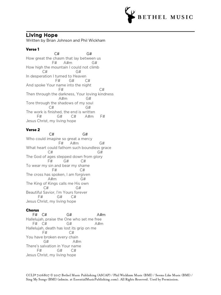 Living Hope Chord Chart 1 | PDF | Abrahamic Religions | Theology
