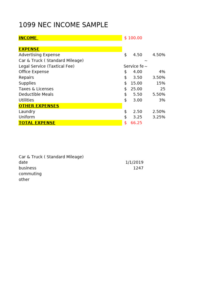 Schedule C Sample Official | PDF