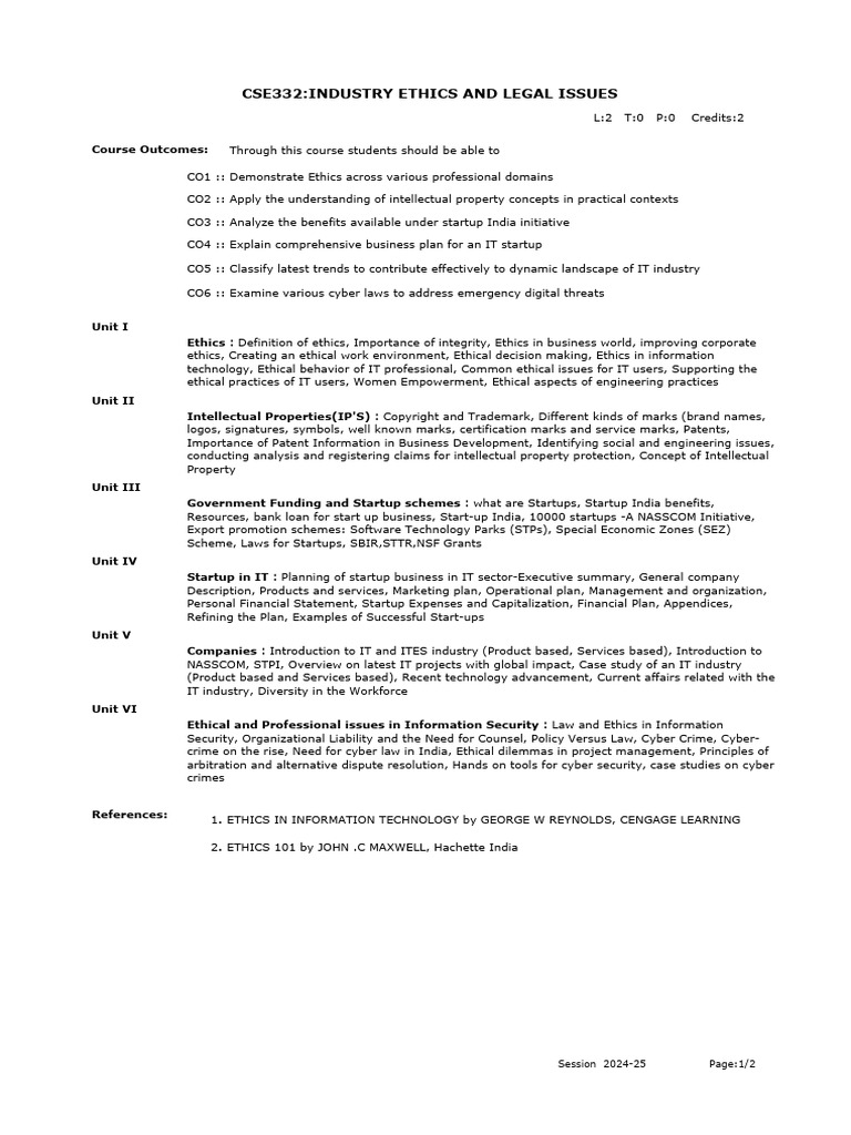 FRM Course Syllabus IPDownload | PDF | Intellectual Property | Startup ...