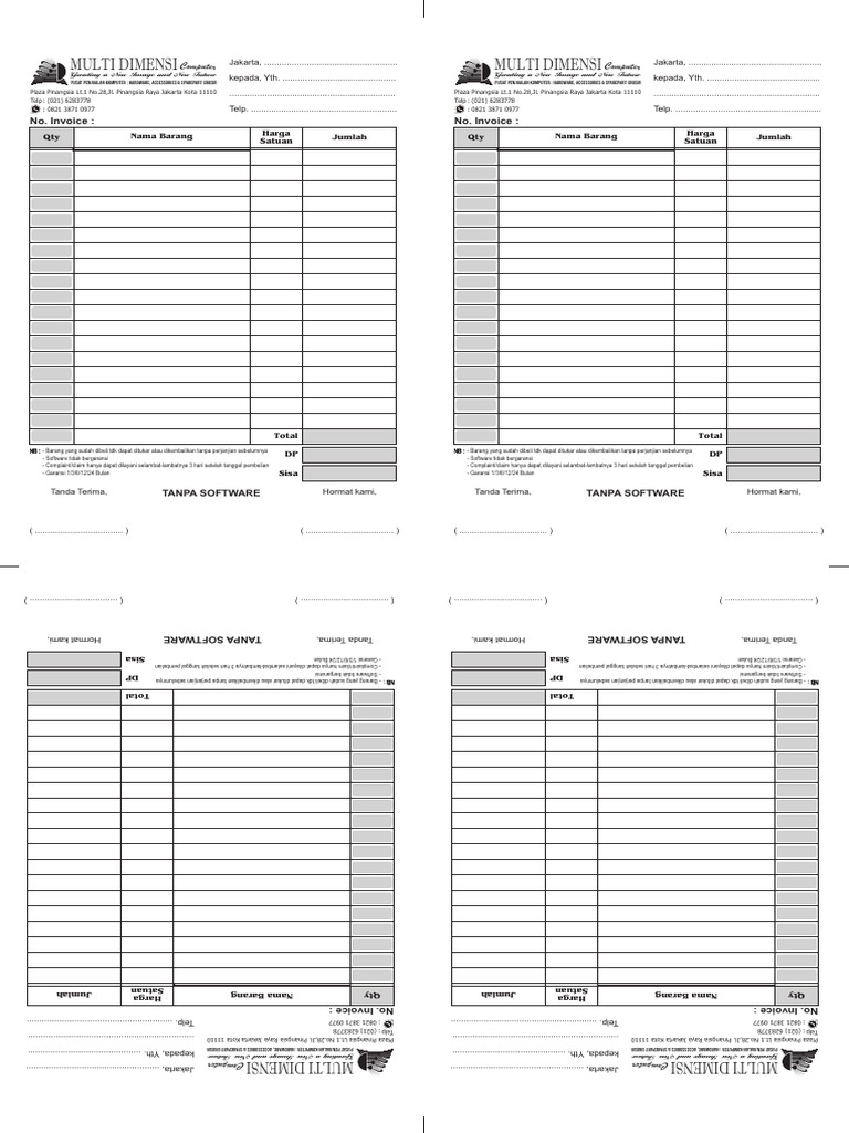 Nota MULTI DIMENSI | PDF