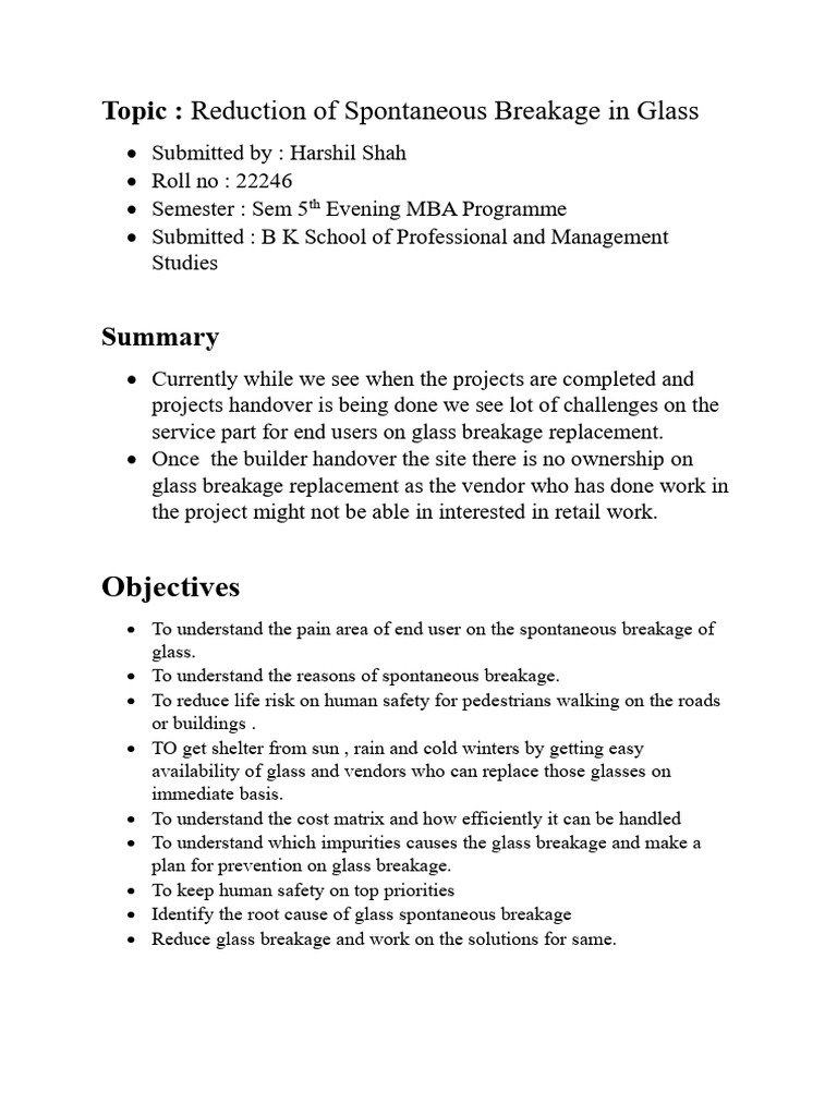 22246 - Reduction of Spontaneous Breakage in Glass | PDF