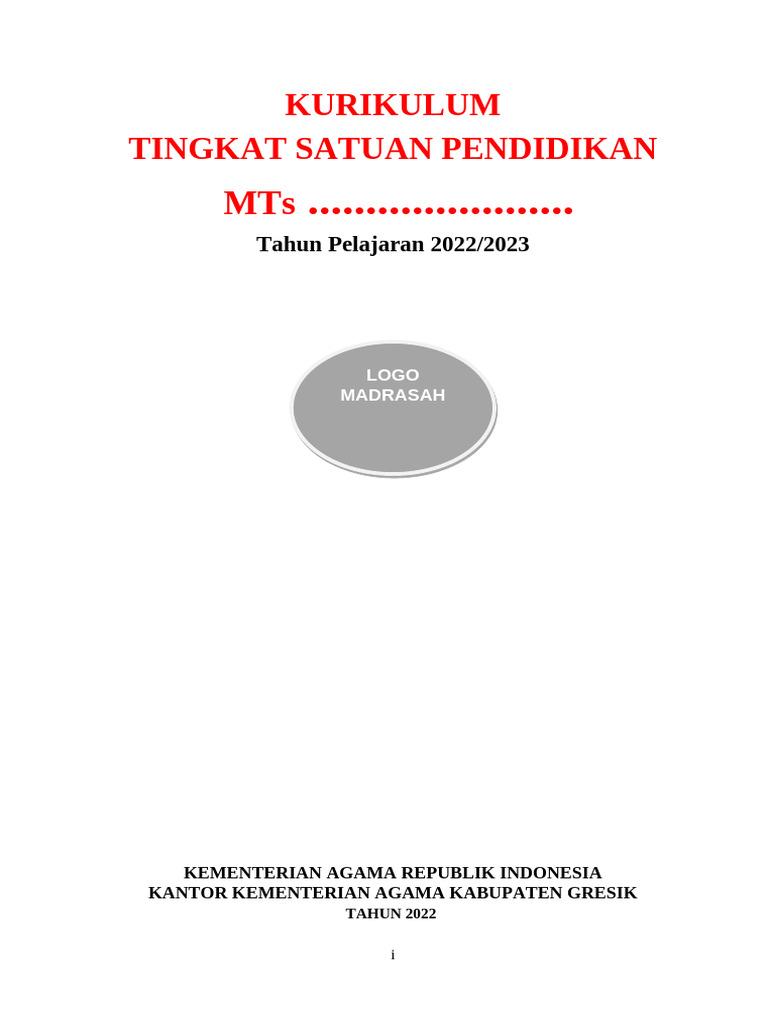 KTSP MTs 2022-2023 | PDF