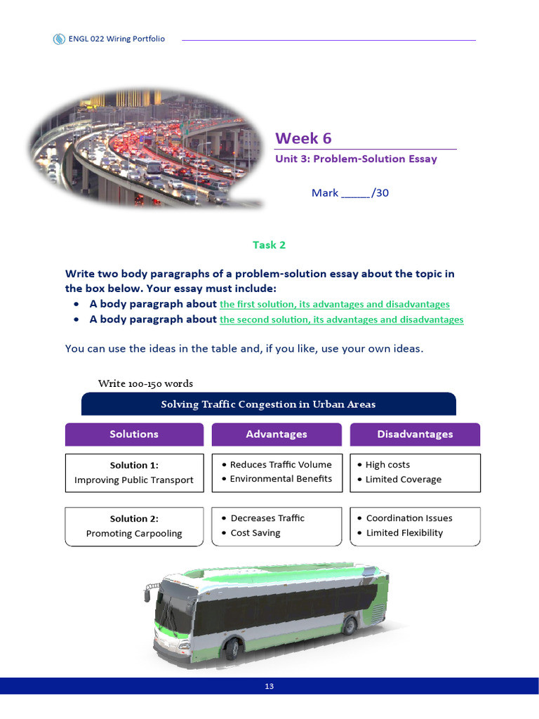022 Problem Solution Essay | PDF | Public Transport | Traffic Congestion