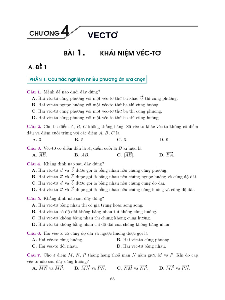 Chuyen de Vecto | PDF