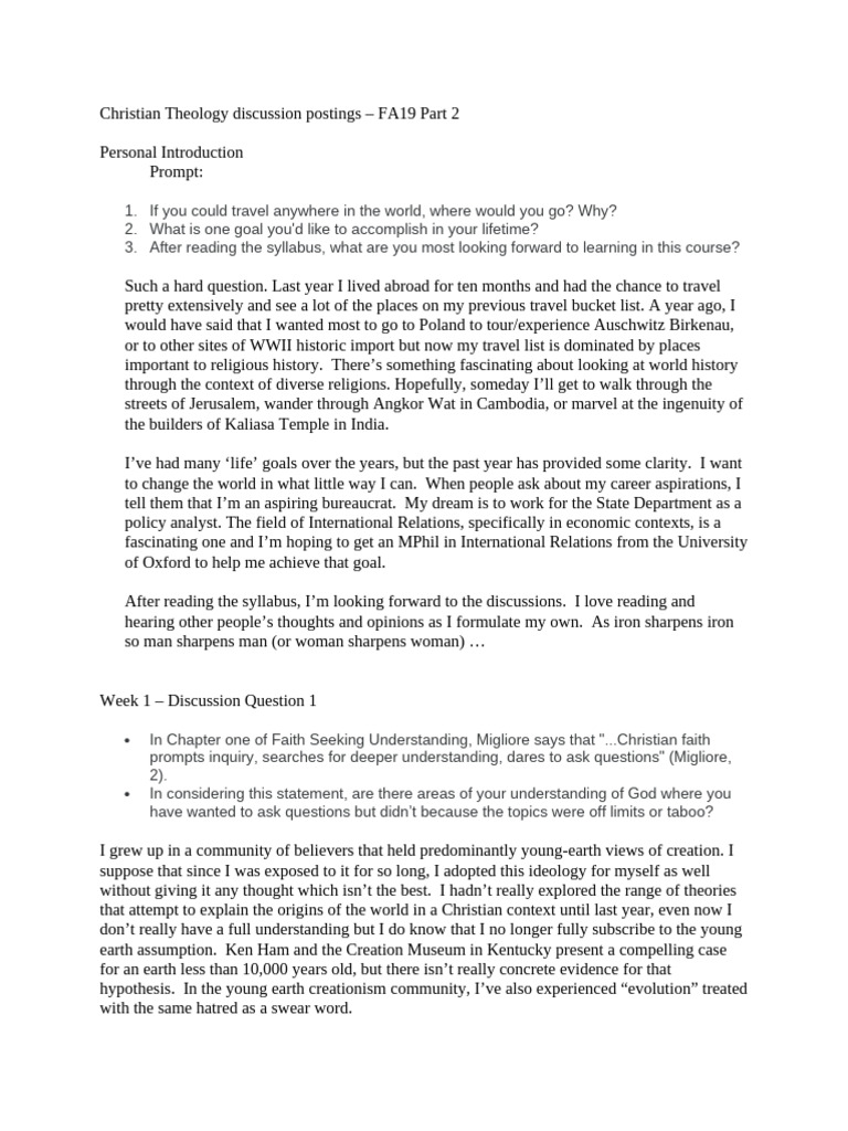 Backup of Christian Theology Discussion Postings | PDF | Jesus | Trinity