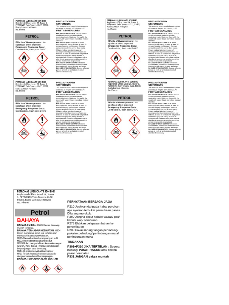 Labelling - Petrol (1) | PDF