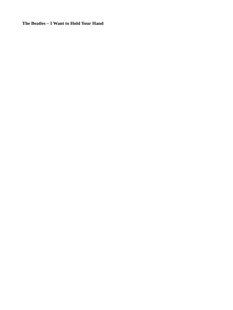 The Beatles - I Want To Hold Your Hand | PDF