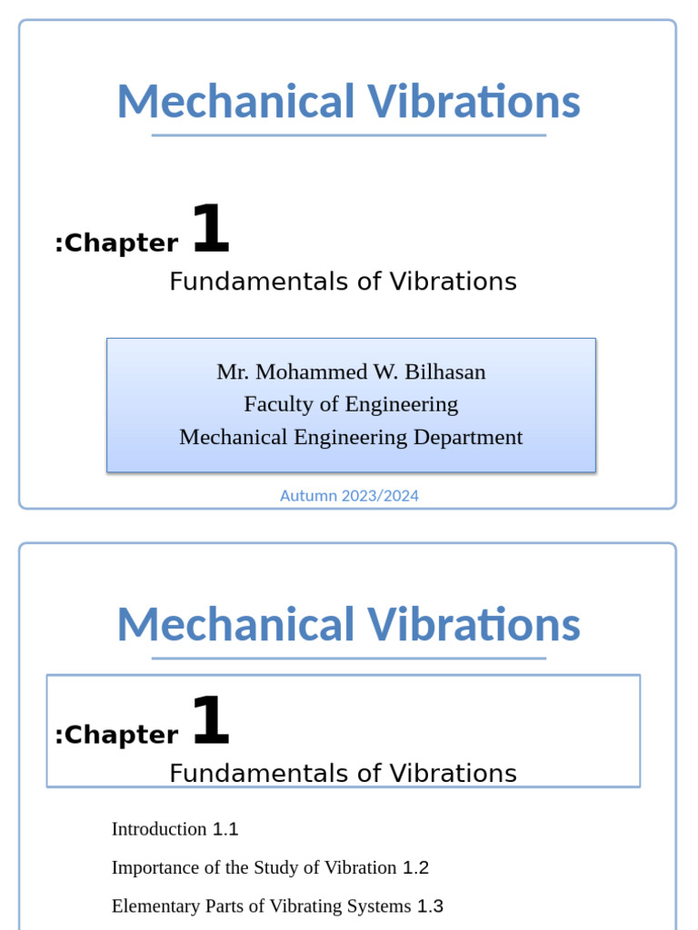 Mechanical Vibrations | PDF