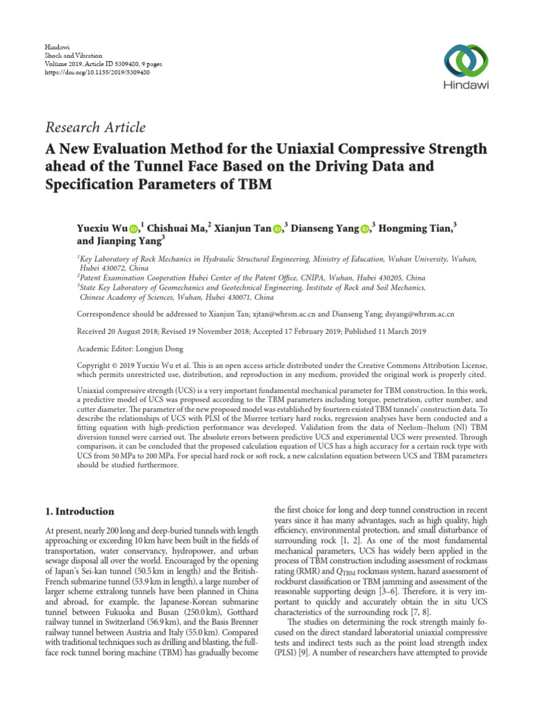 Shock and Vibration - 2019 - Wu - A New Evaluation Method For The ...